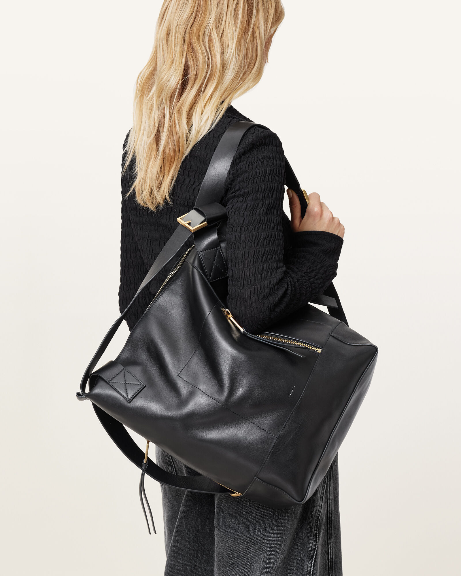Alba Leather Backpack Black | ALLSAINTS Canada