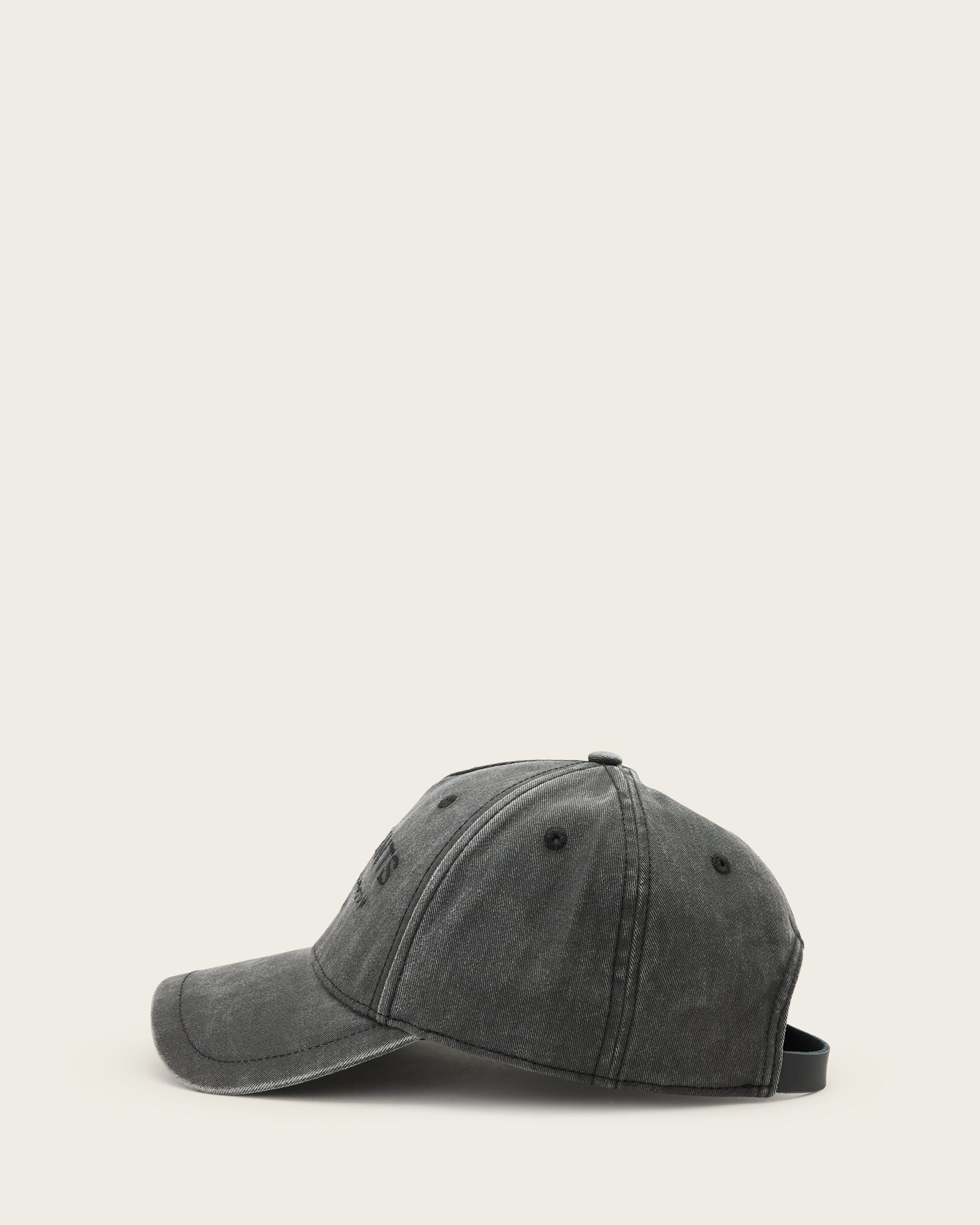 Underground Logo Print Baseball Cap Washed black/Black | ALLSAINTS