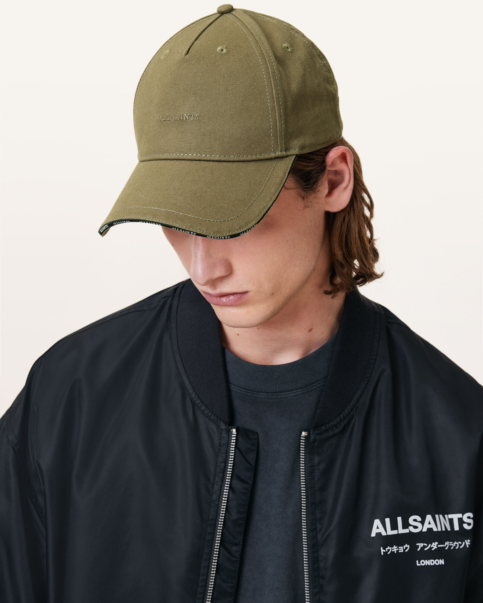 Felix Embroidered Baseball Cap Khaki Brown | ALLSAINTS