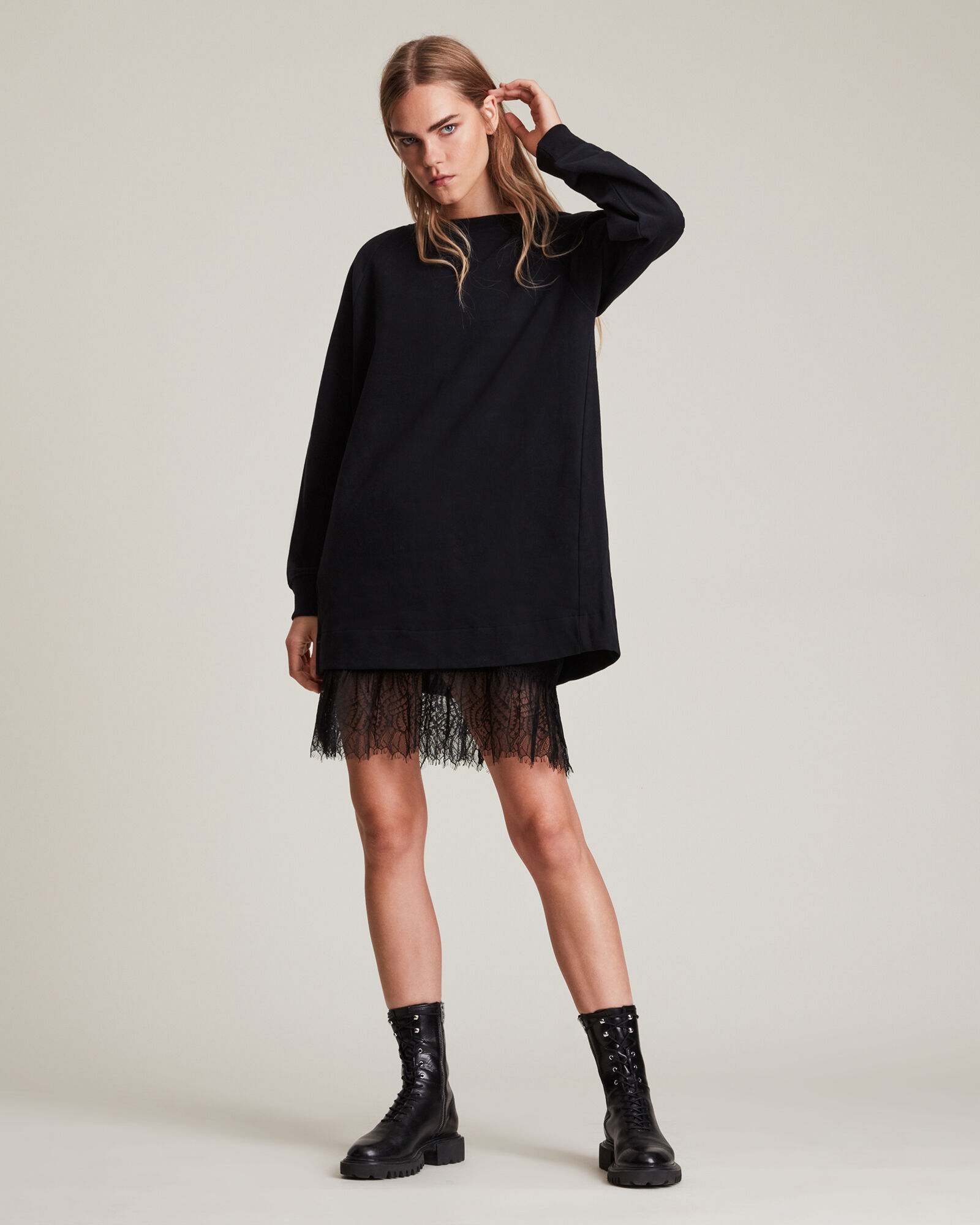 Lee Lace Dress Black | ALLSAINTS US