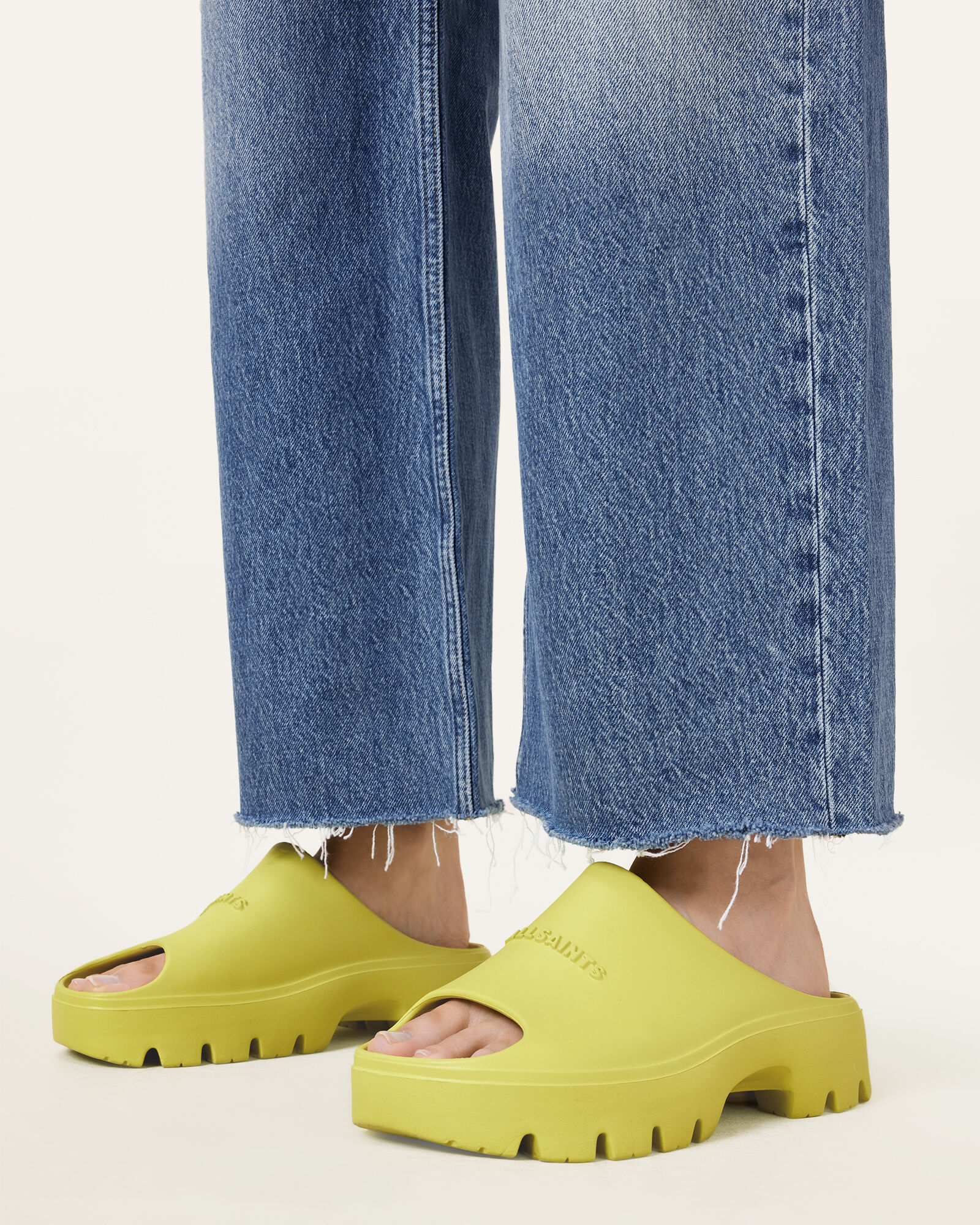 Eclipse Flatform Logo Sliders UNITY GREEN | ALLSAINTS US
