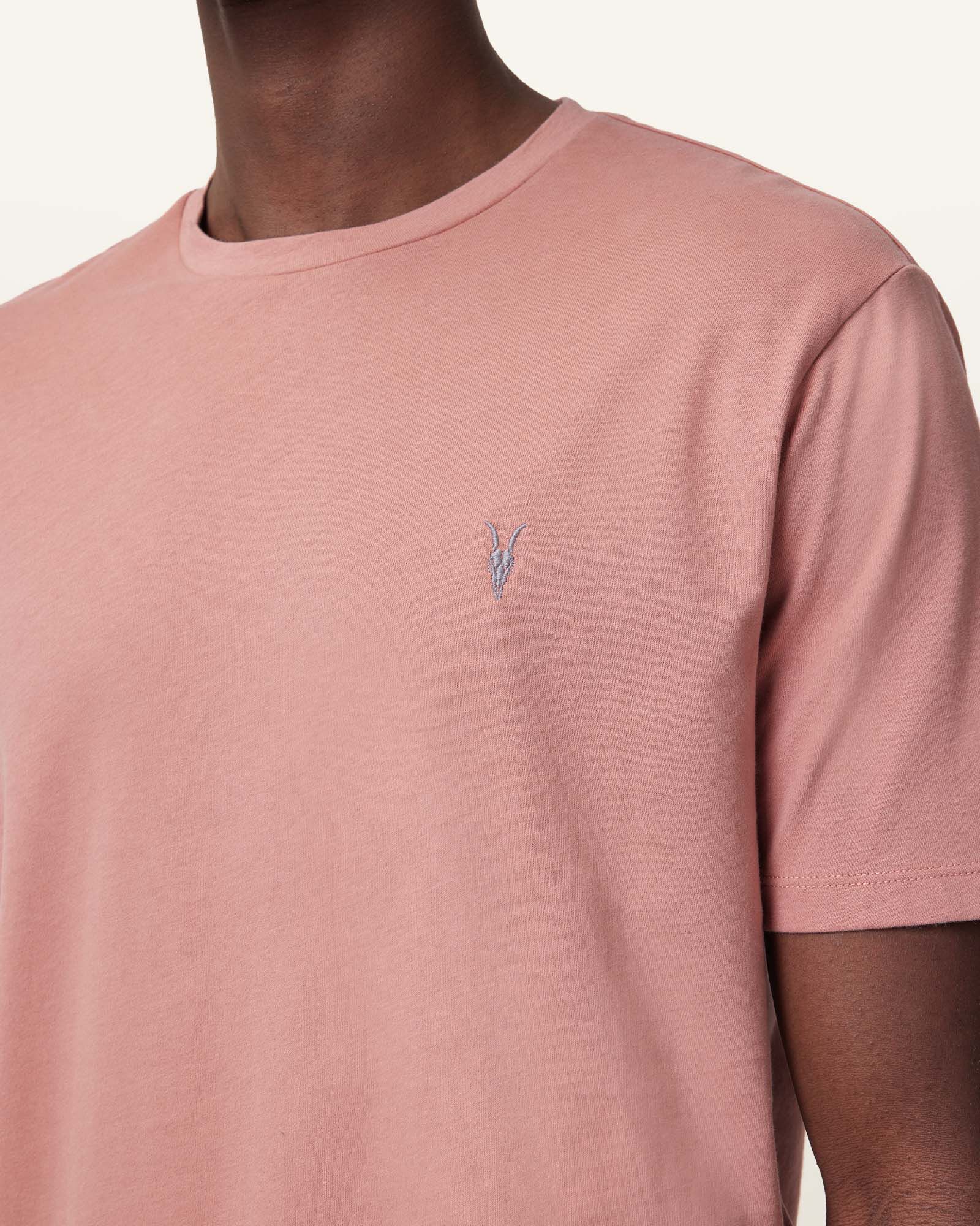 Brace Brushed Cotton Crew Neck T-Shirt CLEO PINK | ALLSAINTS US